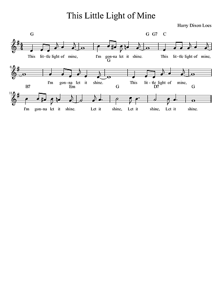 This Little Light of Mine - Sheet music - Cantorion - Free sheet music ...
