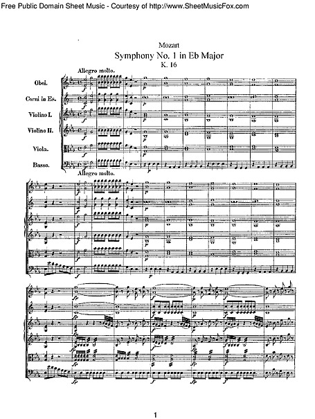 Symphony No. 1 Full Score - - Sheet music - Cantorion - Free sheet ...