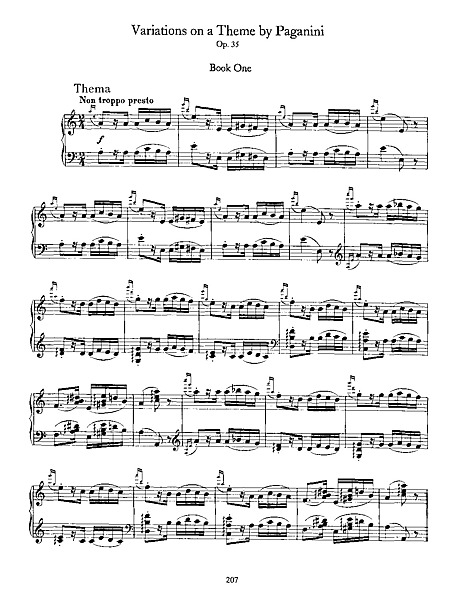 Variations on a Theme by Paganini Piano - Sheet music - Cantorion ...