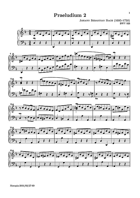 Prelude Original version - Harpsichord, Piano, Clavichord - Sheet music ...