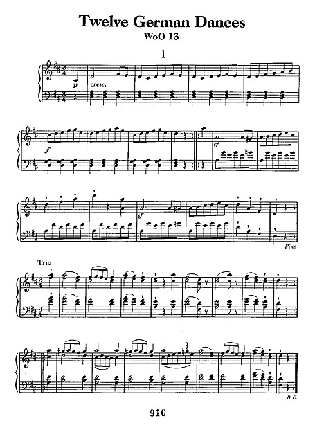 12 German Dances Piano - Sheet music - Cantorion - Free sheet music ...