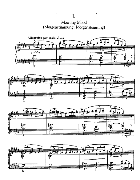 Peer Gynt Suite No. 1 1. Morning Mood (piano solo) - Piano - Sheet ...