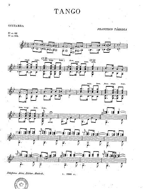 Tango Guitar - Sheet music - Cantorion - Free sheet music, free scores